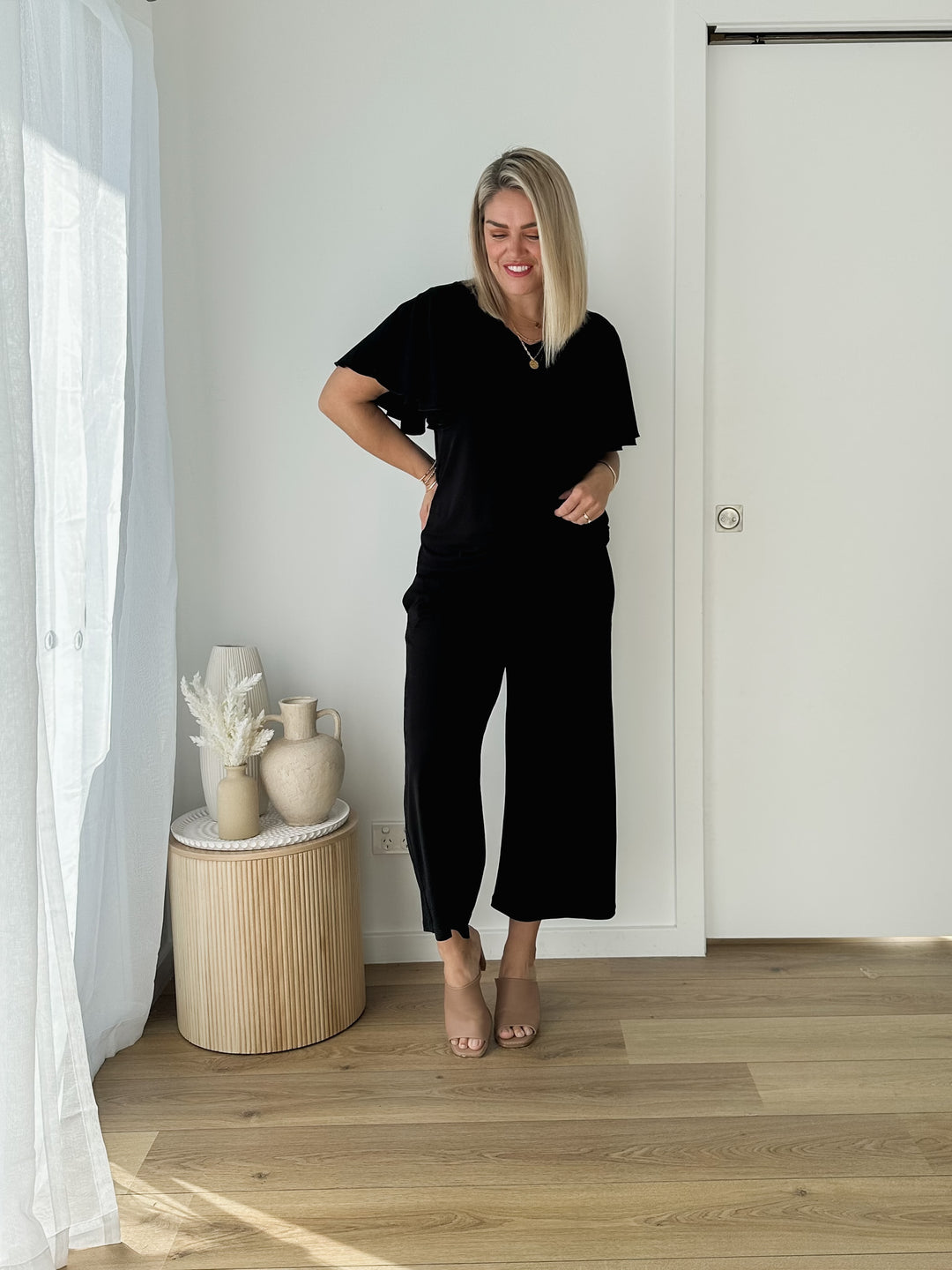 Wing Flutter Top In Black Philosophy Australia