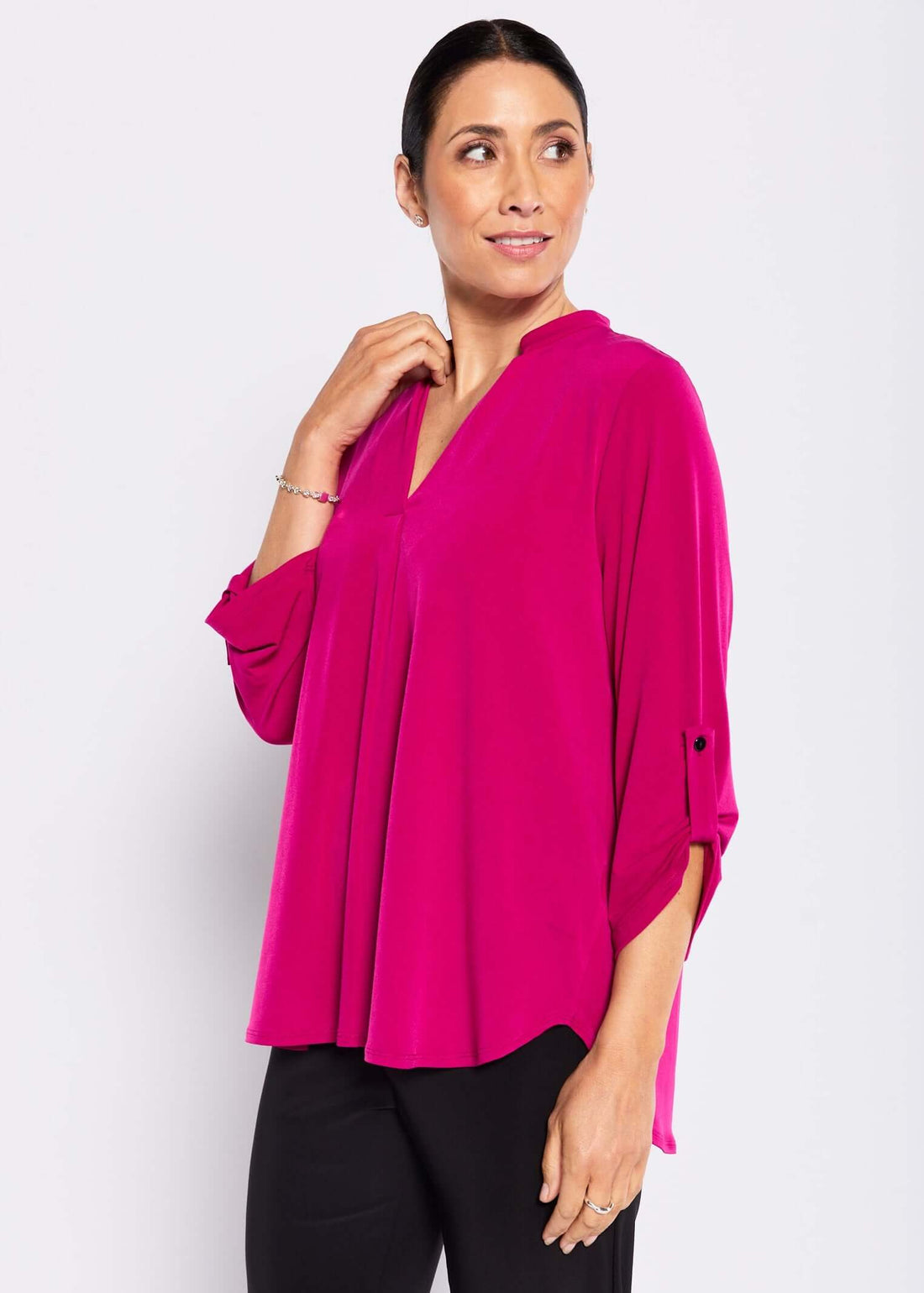 Kafton Foundation slinky jersey tunic in fuchsia – Philosophy Australia
