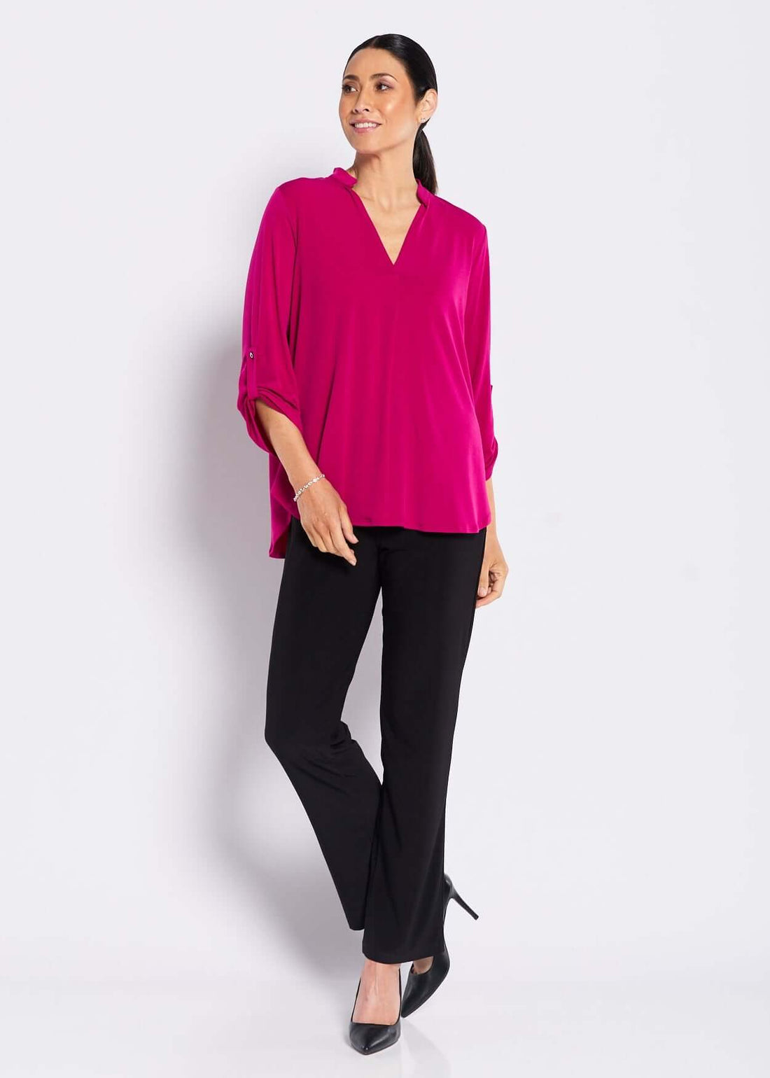 Kafton Foundation slinky jersey tunic in fuchsia – Philosophy Australia