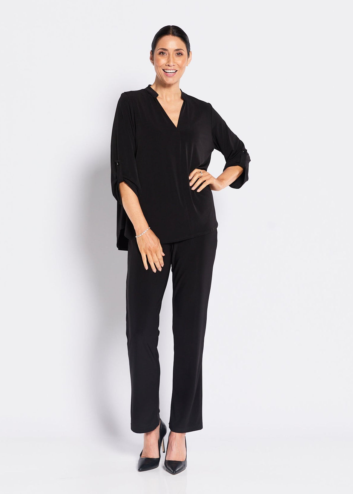 Kafton Foundation slinky jersey tunic in black – Philosophy Australia